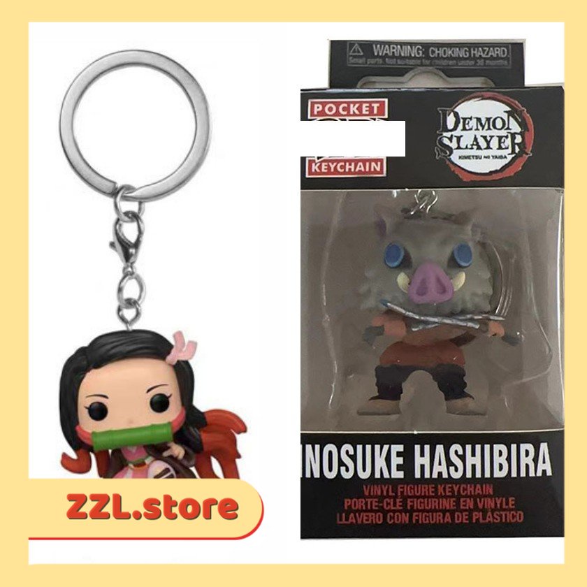 Funko Pop Anime Demon Slayer Nezuko Inosuke Action Figure Keychain ...