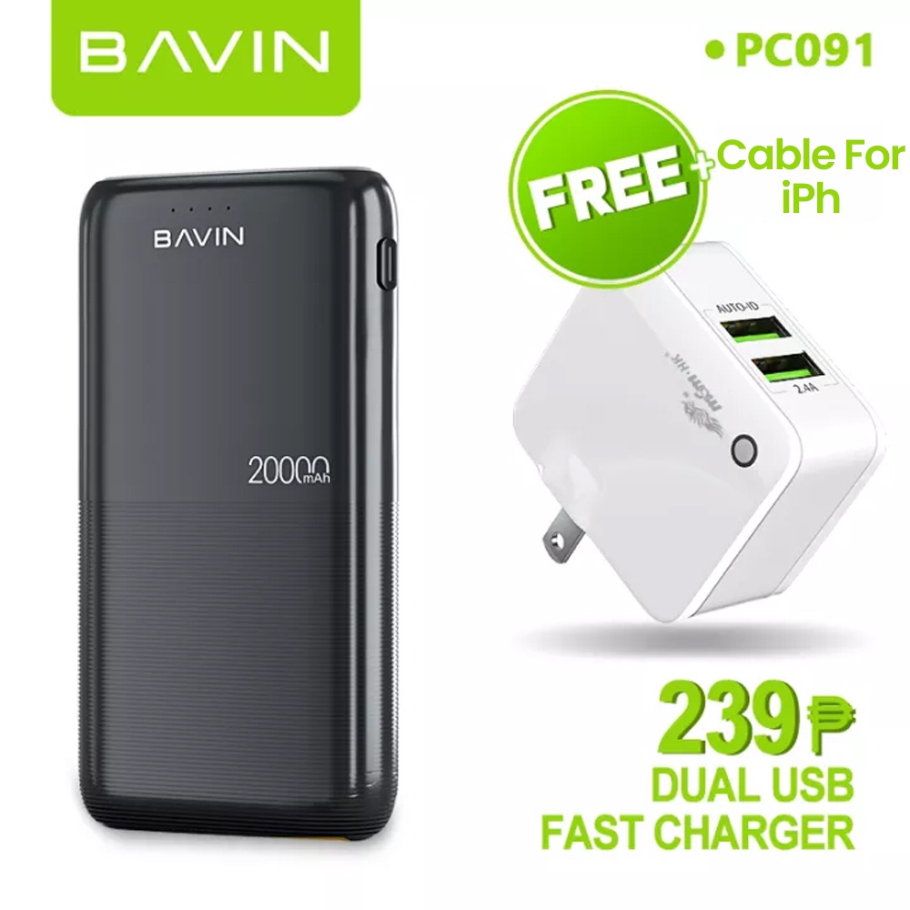 BAVIN PC091 PowerBank 10000mAh-20000mAh Lithium Polymer Battery Light Indicator High Quality ...