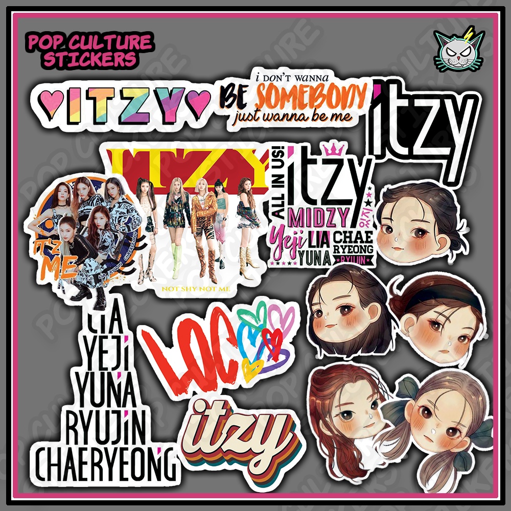 KPOP - Itzy Cute Sticker Pack (15pcs) Tumbler.Helmet.Laptop Vinyl ...