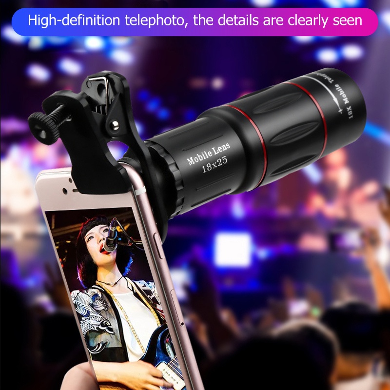 Apexel 18x Zoom Lens Uni versal Apexel Lens 18x25 Monocular Zoom HD ...