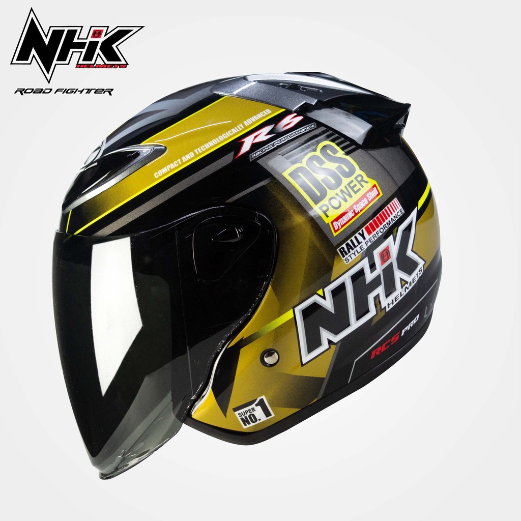 NHK Helmet R6 Rally Gold Glossy Open Face Single Visor | NHK Helmets ...