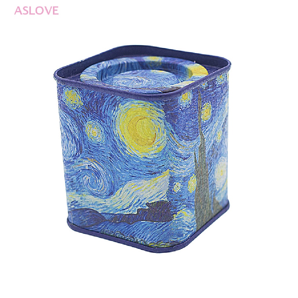 ASLOVE Retro Square Tin Can Empty Cube Tin Box Storage Container kit ...