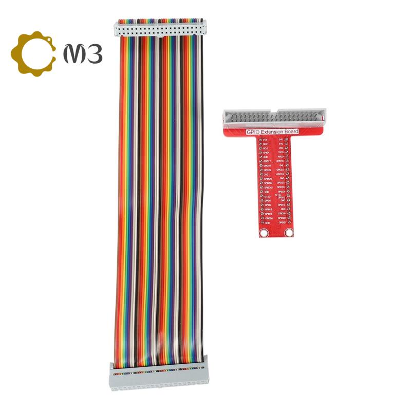RPi GPIO Breakout Expansion Board + Ribbon Cable + Assembled T Type GPIO Adapter 20cm FC40 40pin ...