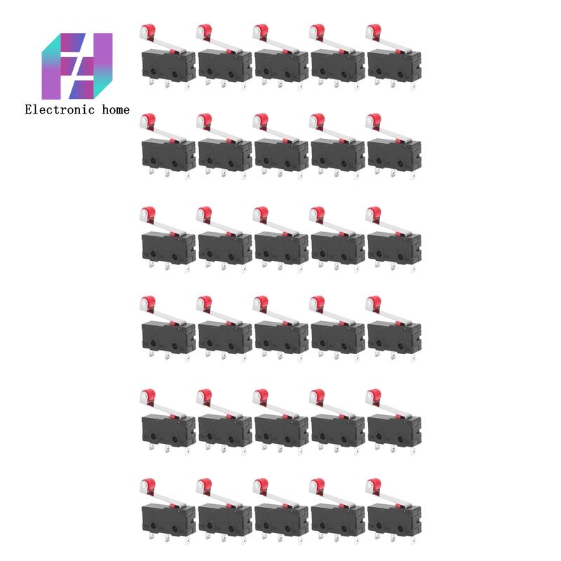 30 Pcs Mini Micro Limit Switch Roller Lever Arm Spdt Snap Action Lot