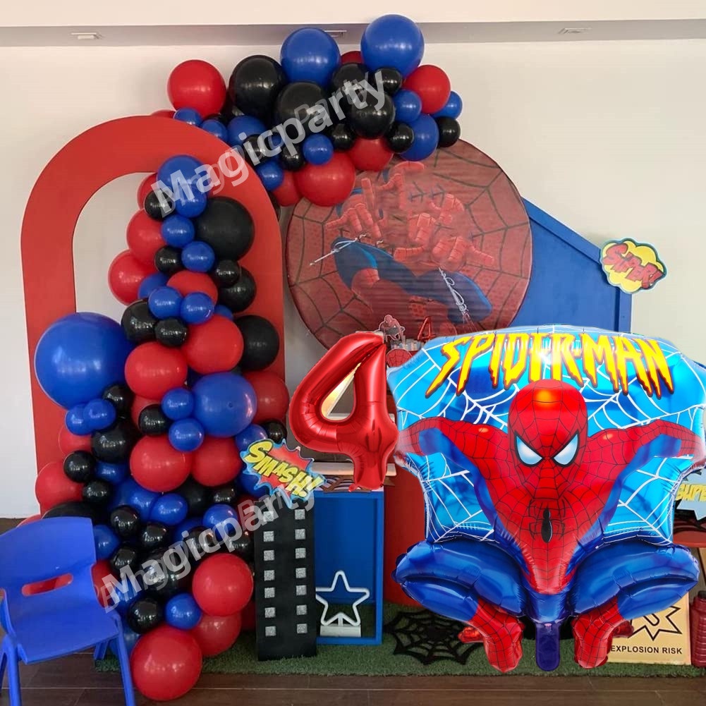 79pcs Spiderman Balloons Garland Arch Kit The Avengers Theme Flying ...