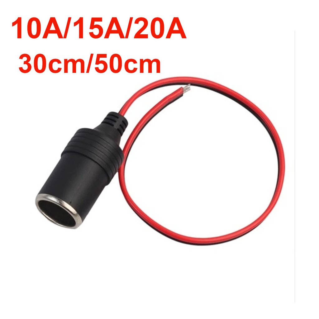 12V 24V 10A 15A 20A Female Socket Plug Connector Adapter 30cm 50cm Car ...