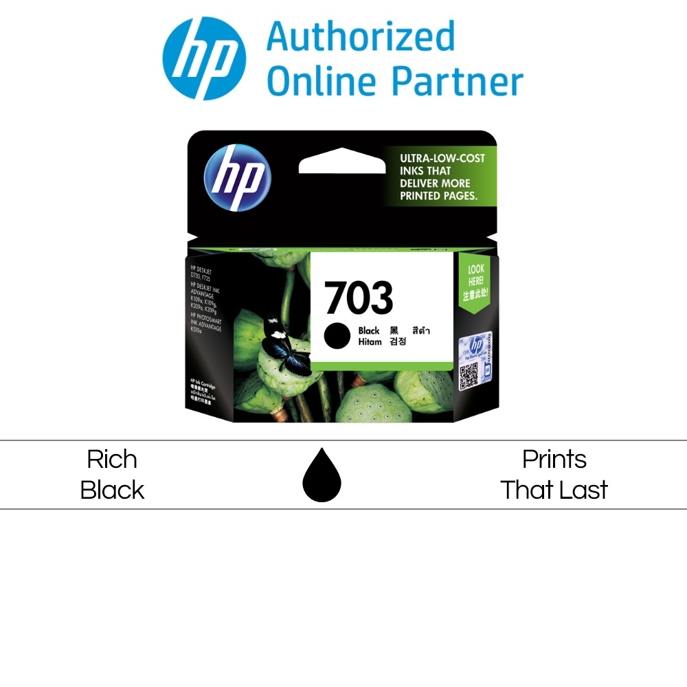 HP 703 Black Original Ink Cartridge (No warranty) | Shopee Philippines