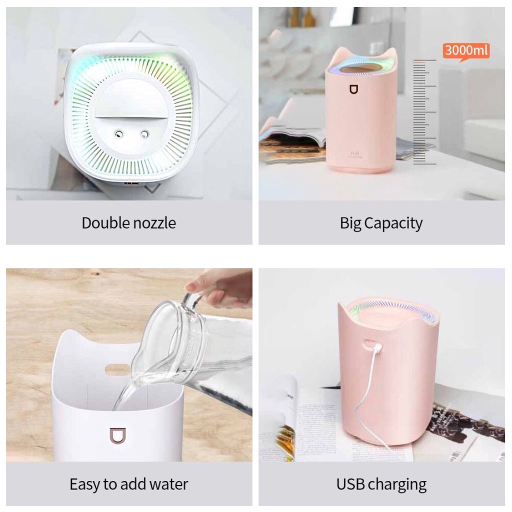 Humidifier Air Humidifier Anti-Burn Aroma Diffuser Purifier K7 Dual ...