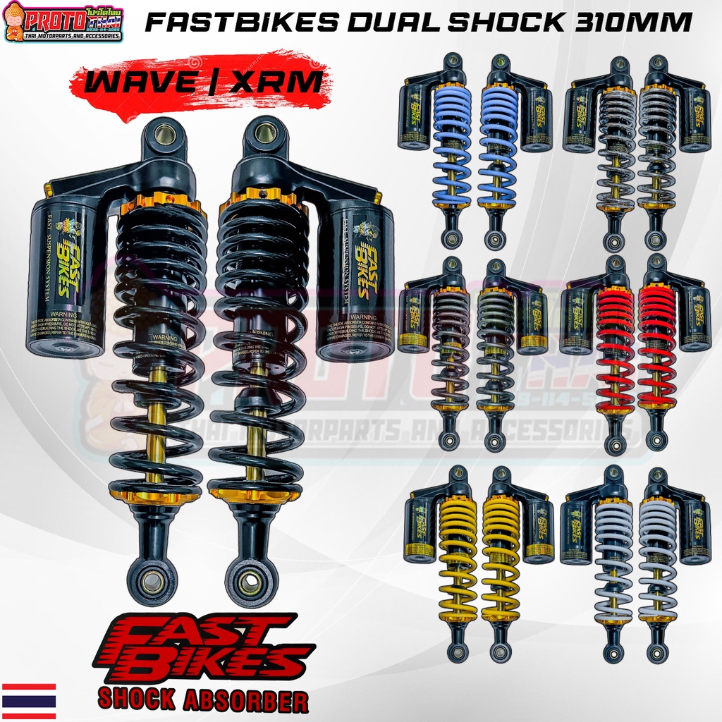 DUAL SHOCK 310MM WAVE XRM RS125 TMX SYM BLACK SERIES FASTBIKES | Shopee ...
