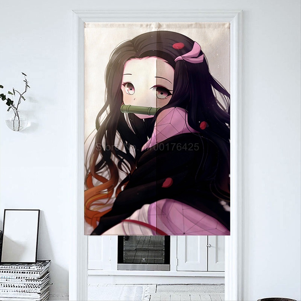 Demon Slayer Door Curtain Japanese Kitchen Bedroom Anime Doorway ...