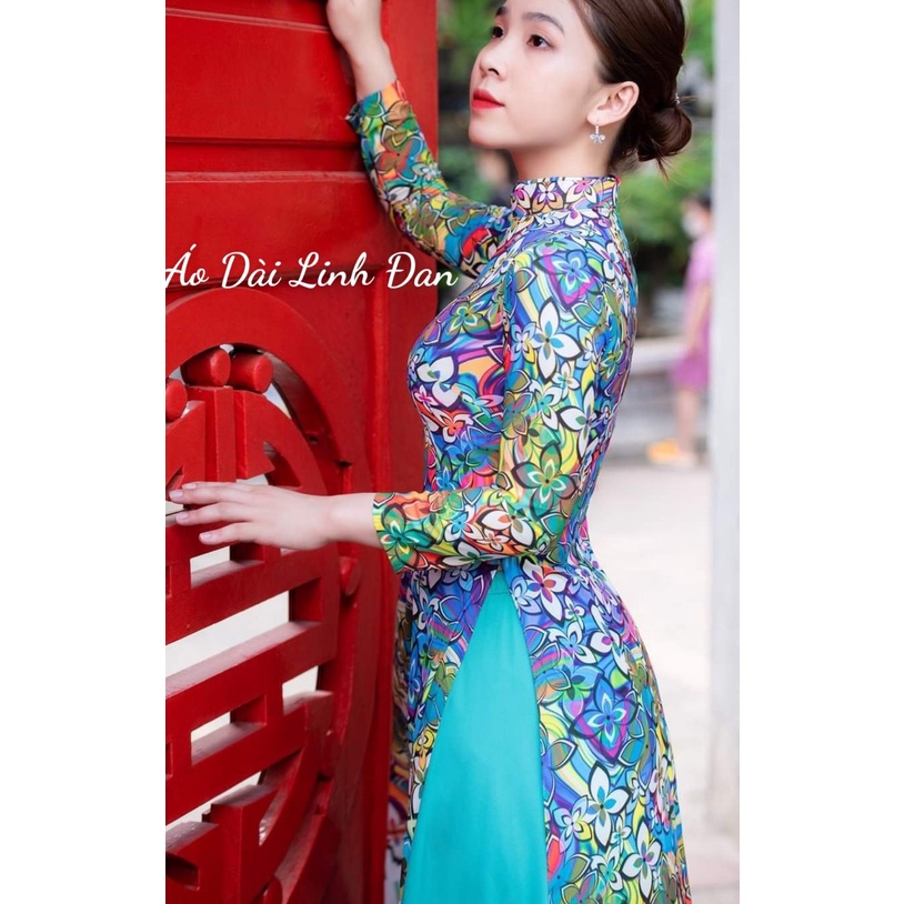 Luxury Japanese silk fabric 3D printed ao dai - Linh Dan Ao Dai ...