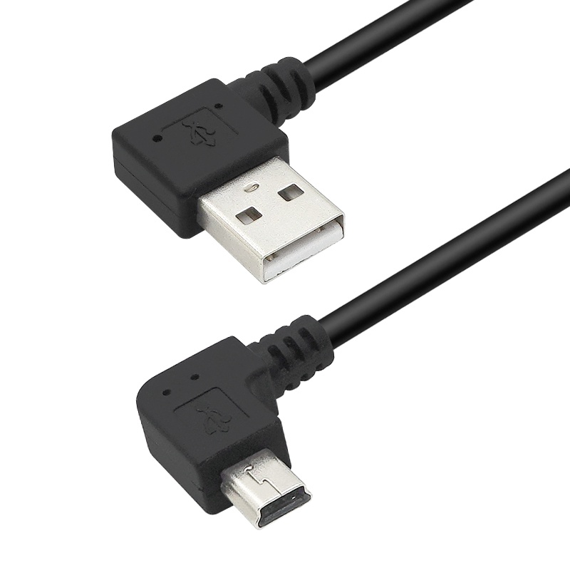 Left right Mini USB B Type 5pin Male 90 Degree Left Angled to USB 2.0 ...