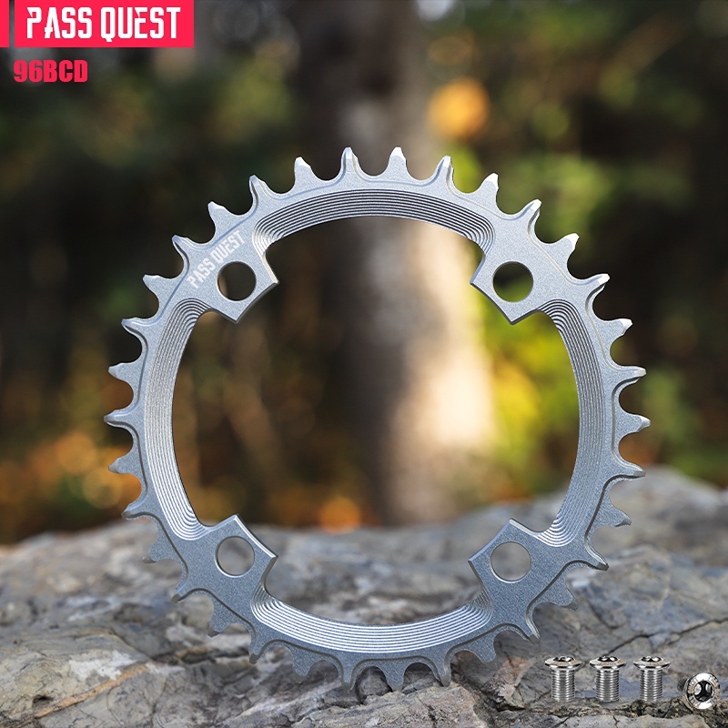 PASS QUEST 96bcd mtb chainring asymmetrical fit Shimano M6000 M7000 M8000 Round Narrow Wide ...