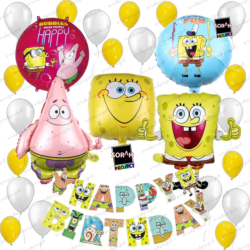 SPONGEBOB Balloon Birthday Theme Decoration Set Package | Shopee ...