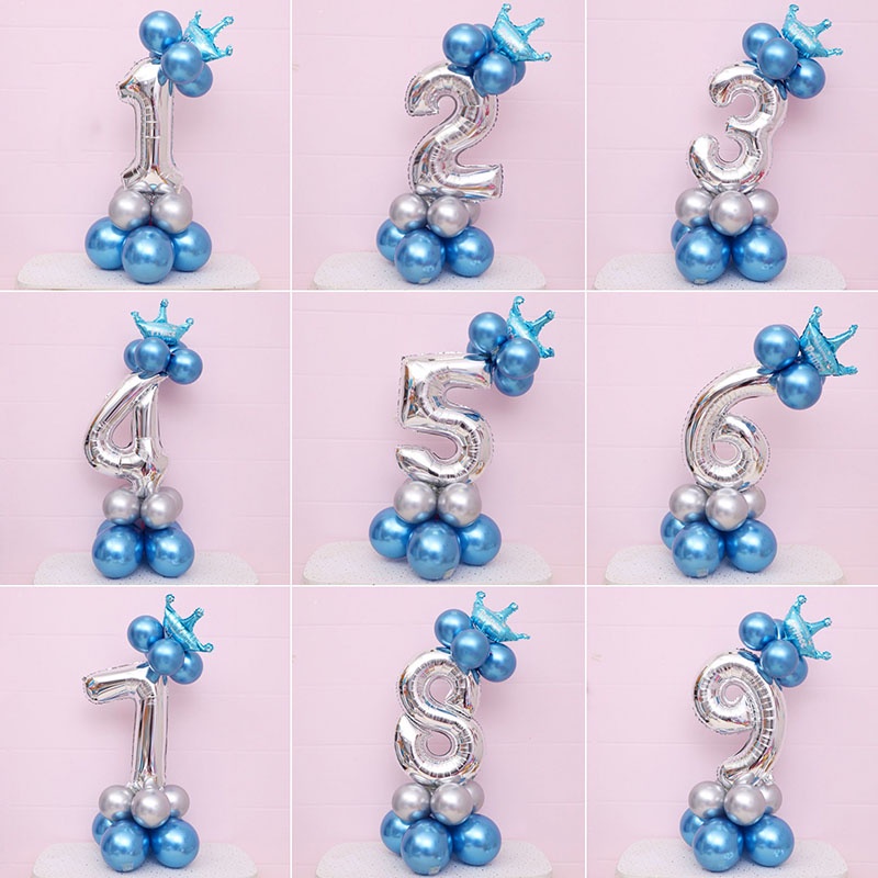 15pcs 1 2 3 4 5 6 7 8 9 Years Old Number Balloon Foil Balloons Boy Girl ...