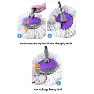 Microfiber 360 Magic Mops Spinnable Tournado Spin Mop Head Replacement ...