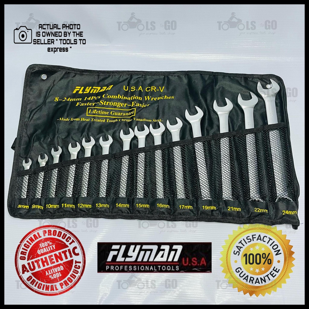 TTG FLYMAN USA 14pcs 8mm - 24mm Combination Wrench Set | Shopee Philippines