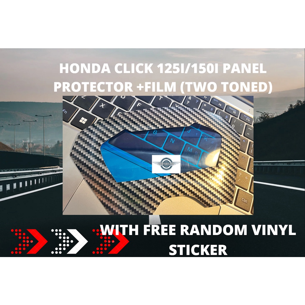 Honda Click 125i/150i panel protector +film (two toned - Black-Silver ...