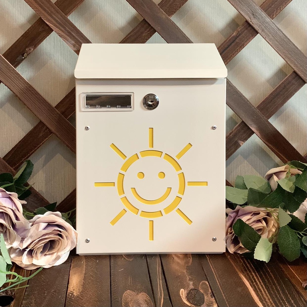 Villa outdoor post mailbox rainwater-proof mailbox with lock letter box ...
