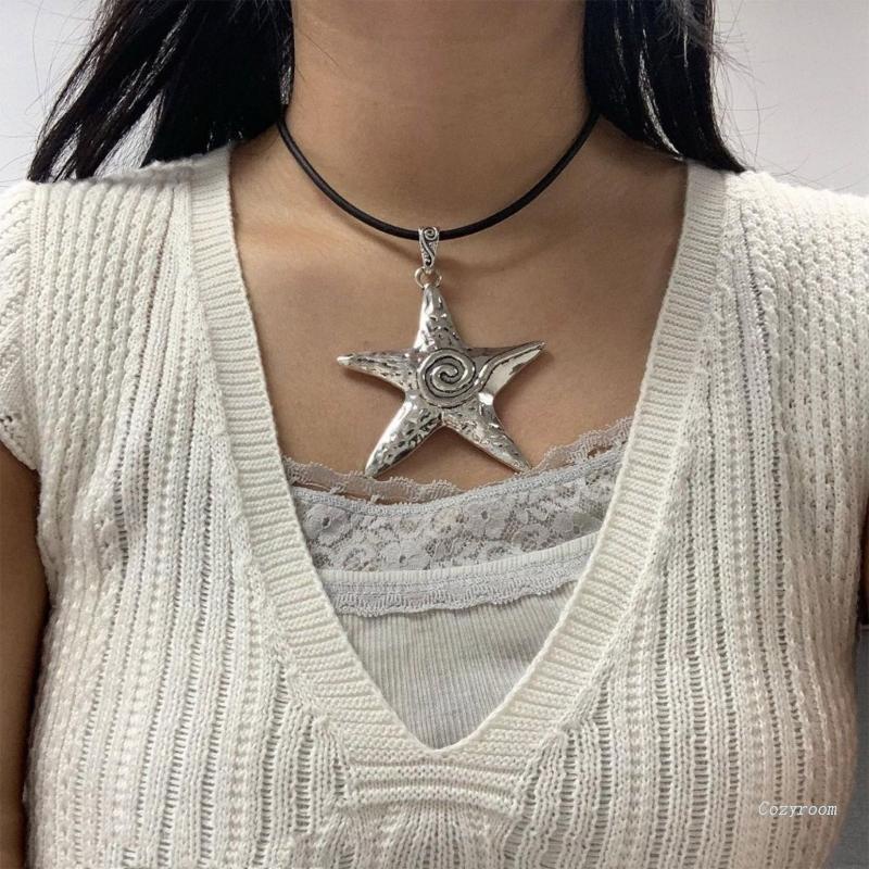 Crazy Pentagram Pendant Clavicle Chain Jewelry for Women Exaggerate ...