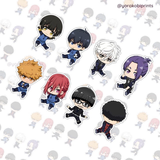 Blue Lock - Chibi - Waterproof Laminated Vinyl Stickers for Aquaflask ...