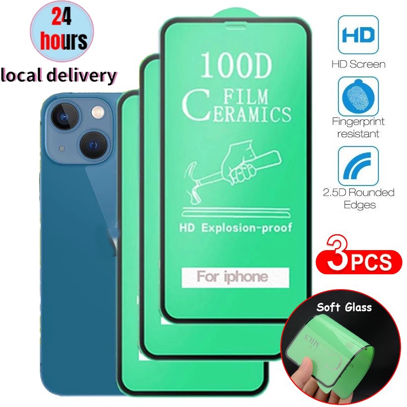 3pcs Cover HD Screen Protector for Iphone 11 12 13 14 15 Pro Max XS MAX ...