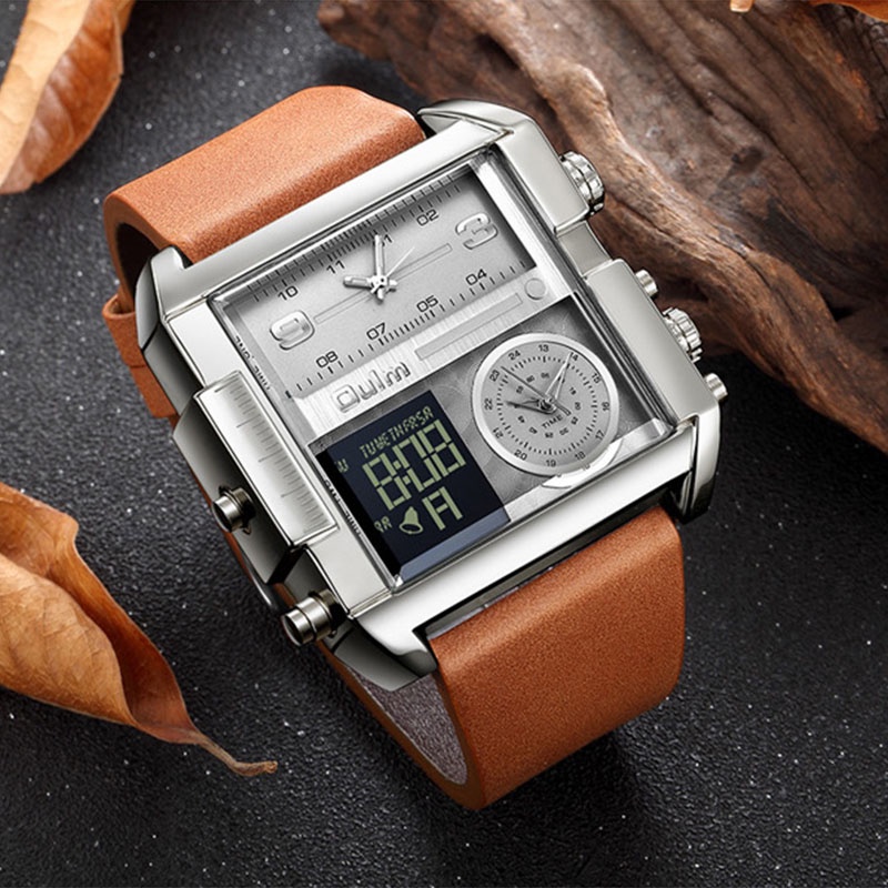 Oulm Mens Big Dial Sports Watches Military Digital Quartz Watch Luxury ...