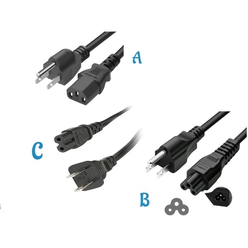 3 Pin Power Cords US Plug AC Power Cord For PC Computer Printer Monitor ...