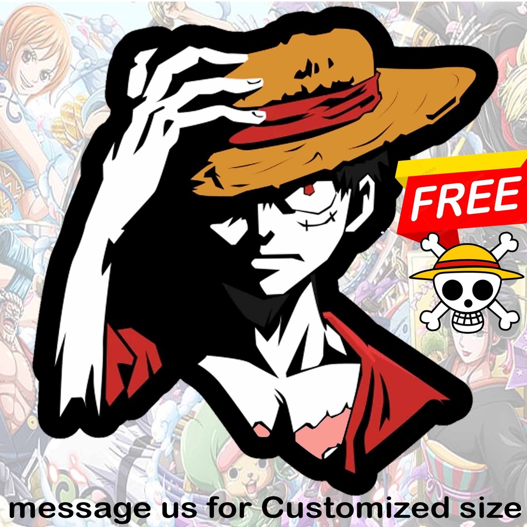 ONE PIECE MONKEY D. LUFFY STICKER NON FADED WATERPROOF HIGH QUALITY ...