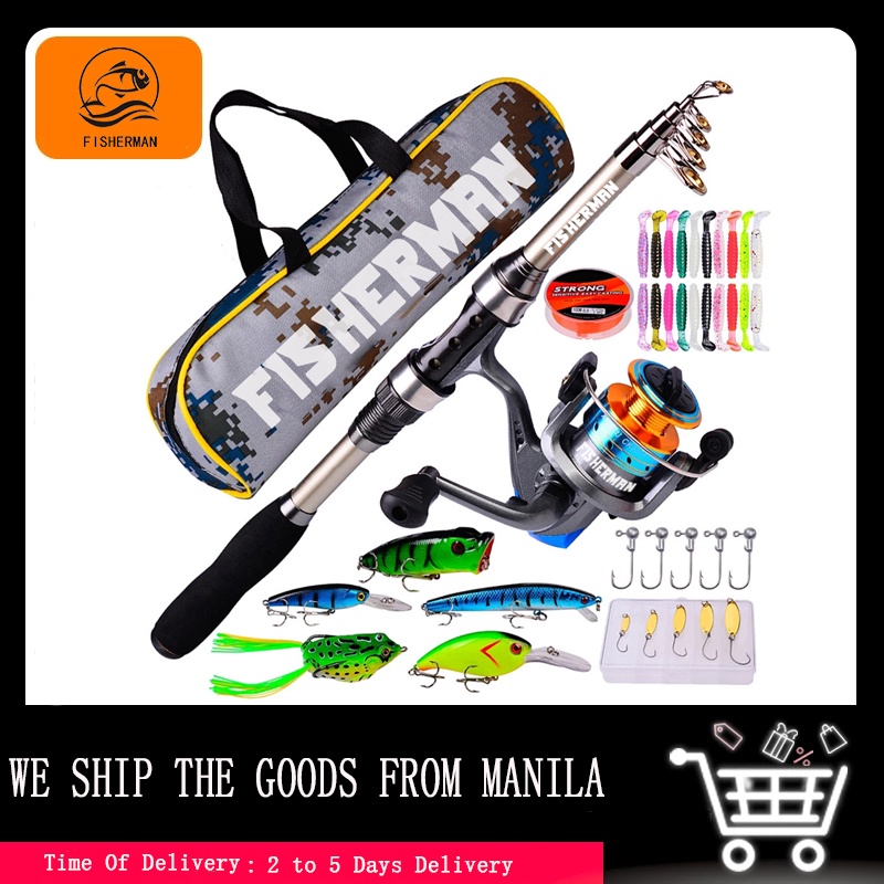Fisherman 1.8m Fishing Rod And Reel Combo Kit Spinning Rods Line Lu ...