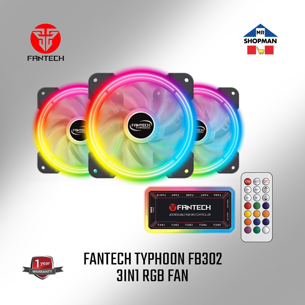 Fantech FB302 Typhoon ARGB 3 in 1 Fans | Shopee Philippines