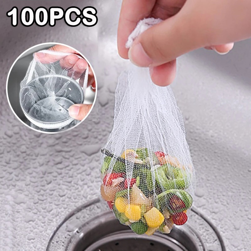 100Pcs Kitchen Sink Filter Meshes/Kitchen Waste Strainer Polyester ...