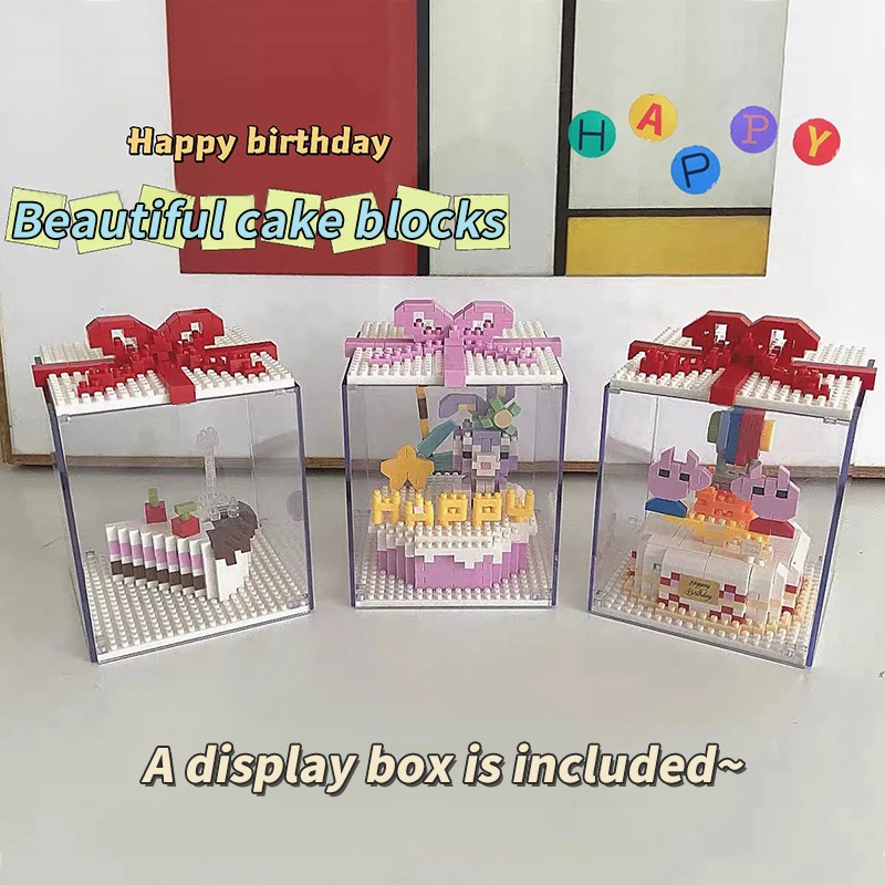 DIY Duck Building Blocks Cake Creative Mini Particle Toy Cake Friends ...