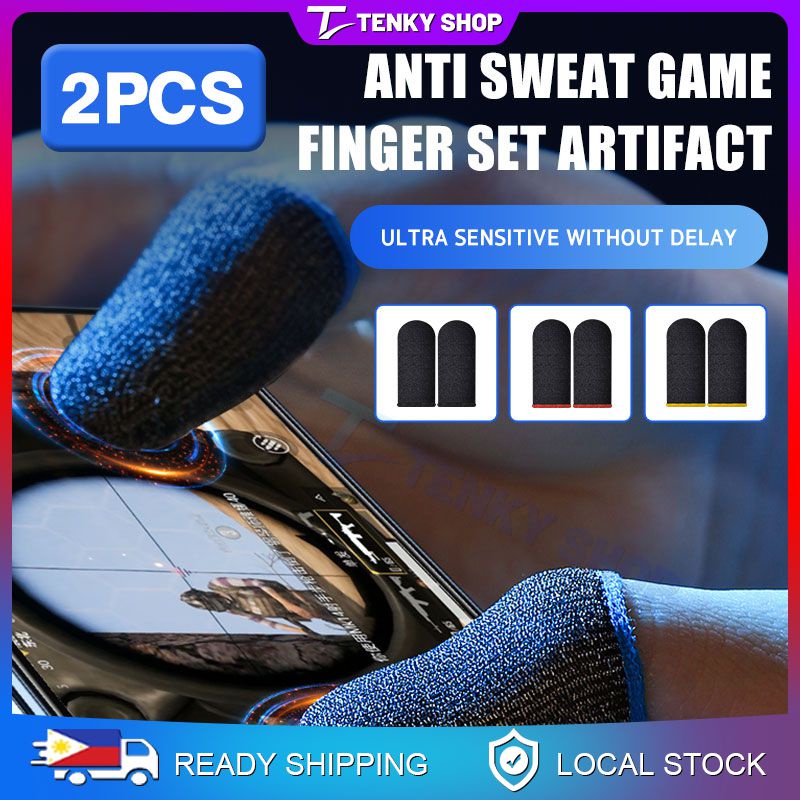 1 Pair (2pcs) Gamers Sweatproof Gloves Mobile Finger Sleeve For ...