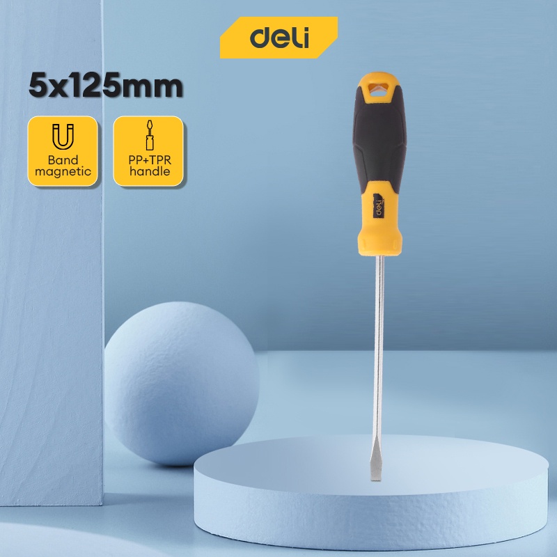 Deli 5x125mm Magnetic Screw Driver Slotted Screwdriver DL6351251 ...