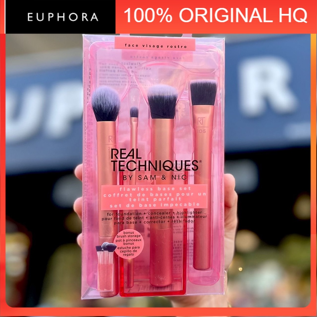 NEW ITEM BRUSH SET REAL TECHNIQUES FOUNDATION CONTOUR+DETAILER+BUFFING ...