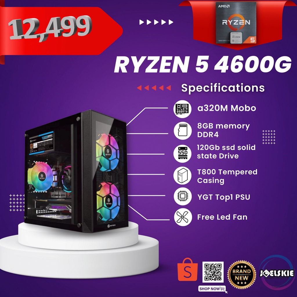 RYZEN 5 4600G DESKTOP COMPUTER SET - BRAND NEW | Shopee Philippines