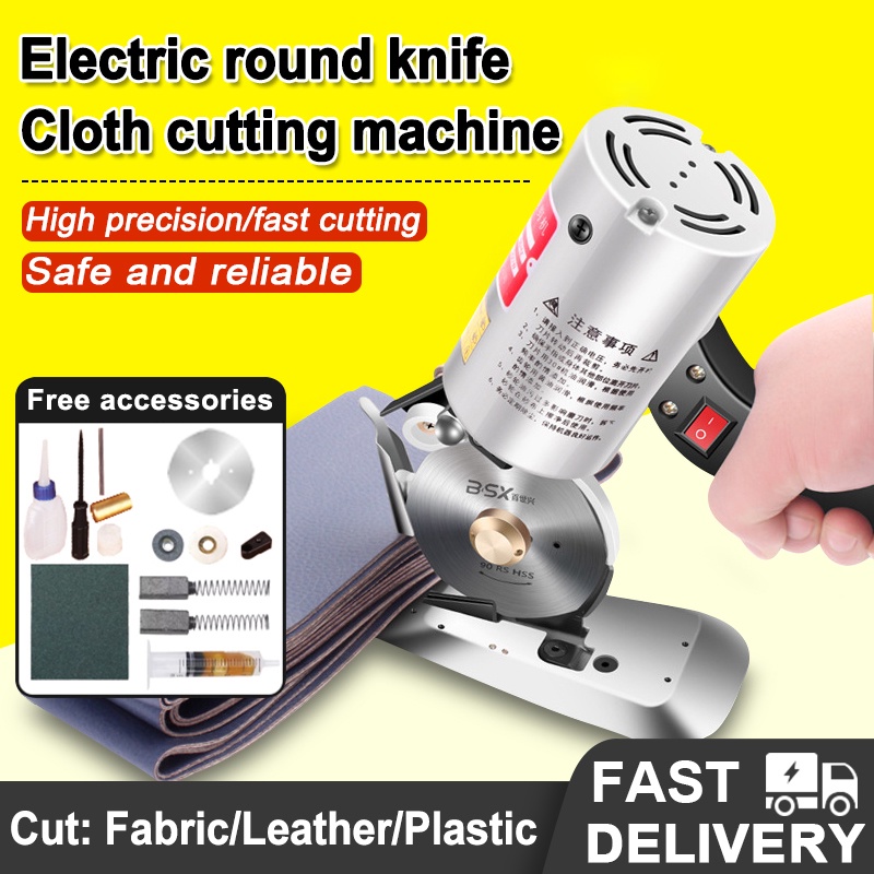 Portable Electric Cloth Cutter 90mm Round Knife Cloth Cutter Handheld ...