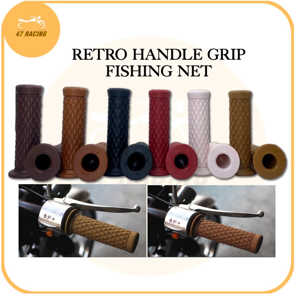 UNIVERSAL MOTORCYCLE RUBBER HANDLE GRIP RETRO CAFE RACER | Shopee ...