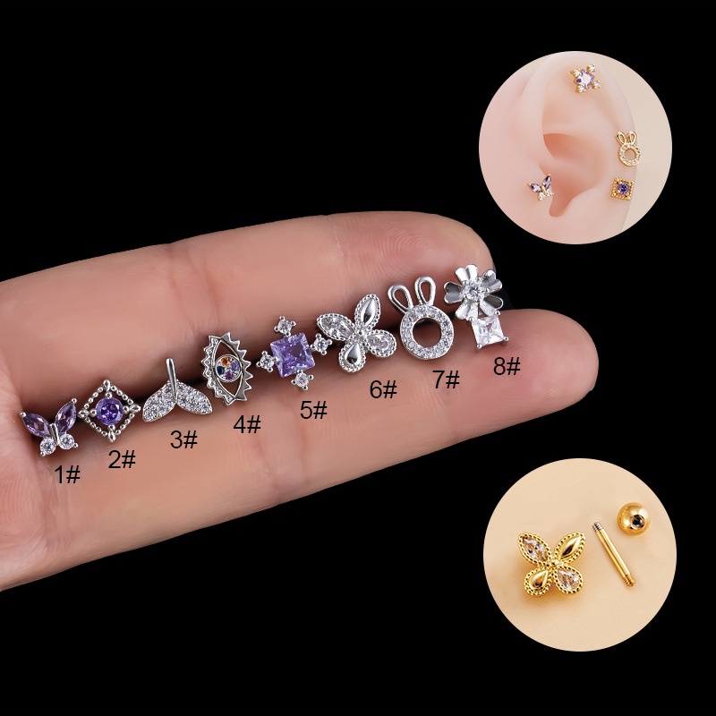 1 Piece 2023 New Cartilage Earring Stainless Steel Helix Pinna Piercing ...
