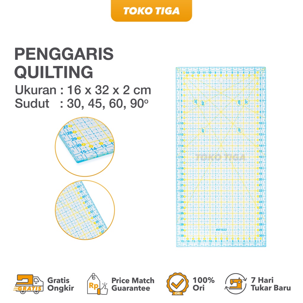 Quilting Ruler/YOKO Acrylic Quilting Ruler 16x32 cm | Shopee Philippines