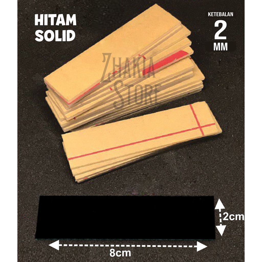 HITAM (Solid Black Color) Acrylic Chest Name Material Acrylic Nametag ...