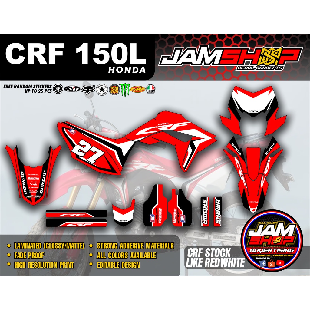 Honda CRF 150L Full Set Decals w/ FREE RIM STICKER Limited Edition ...