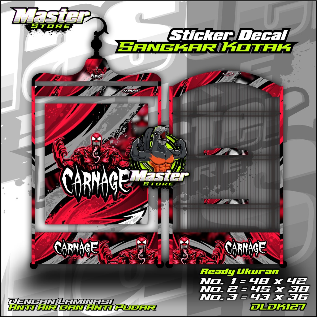 Carnage Decal Sticker, Variations of Bird Cages, etc., Flat Box Cages ...