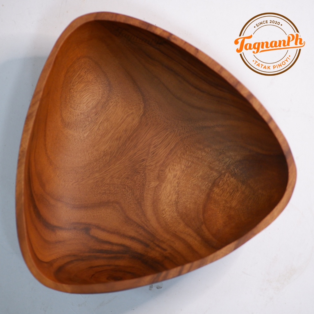 Tagnan Ph Wooden Triangular Bowl - Large size made from Acacia wood ...