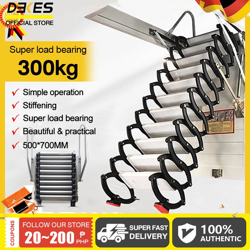 3.5M Attic Telescopic Ladder Lifting Wall Mounted Retractable Staircase ...