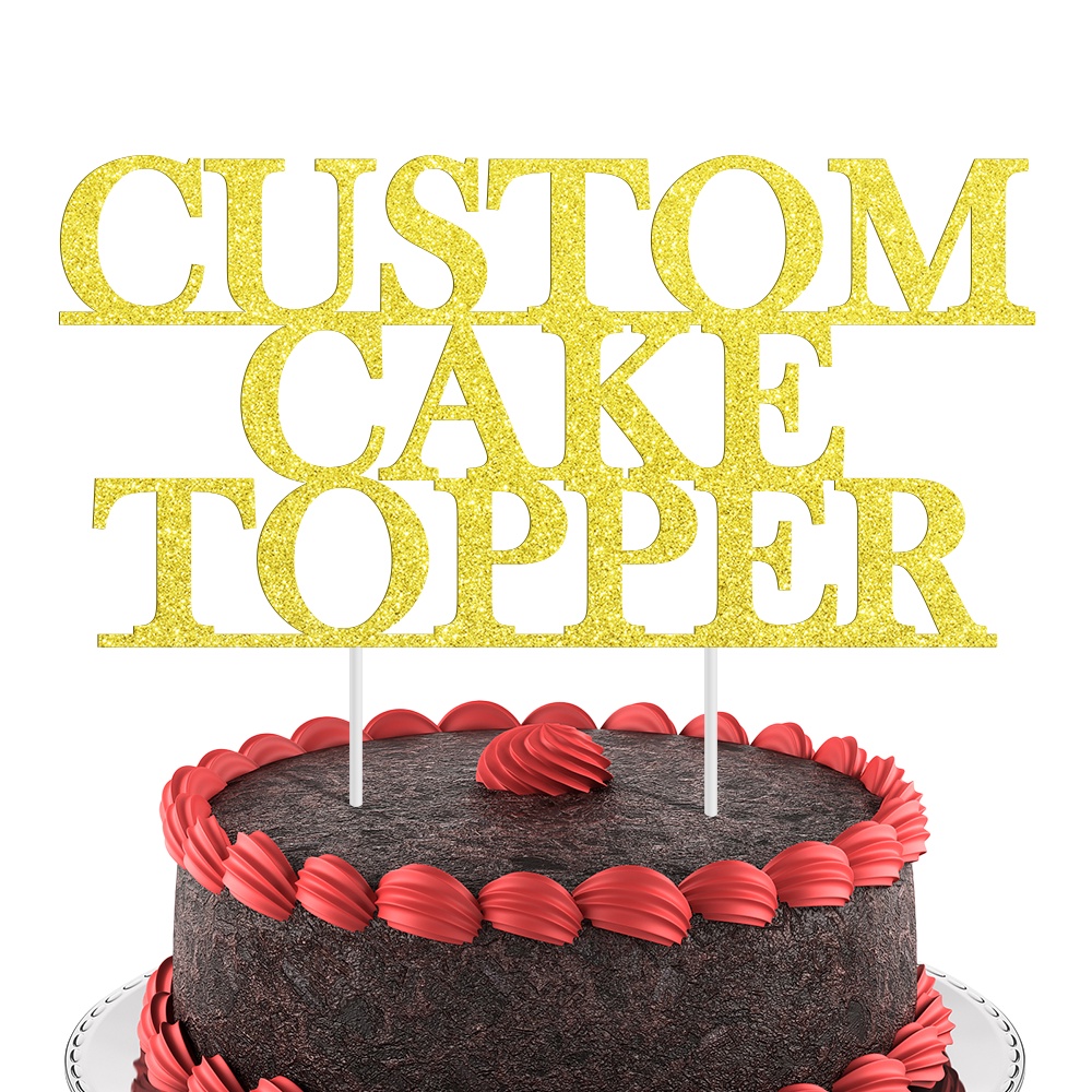 Personalized Cake Toppers Glitter Paper Custom Name and Age Happy ...
