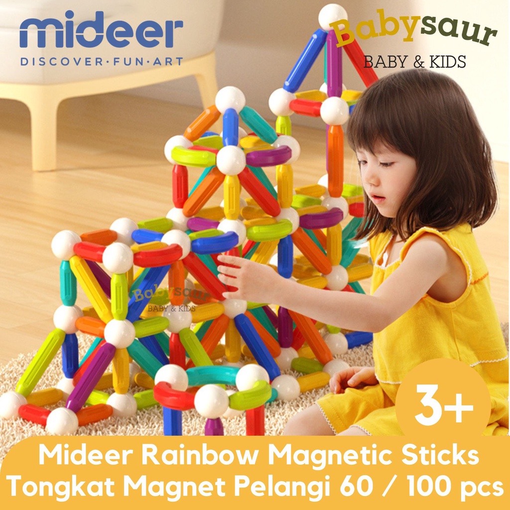 Mideer Magnetic Sticks Rod Educational Toys Magnet Sticks for Boys and ...