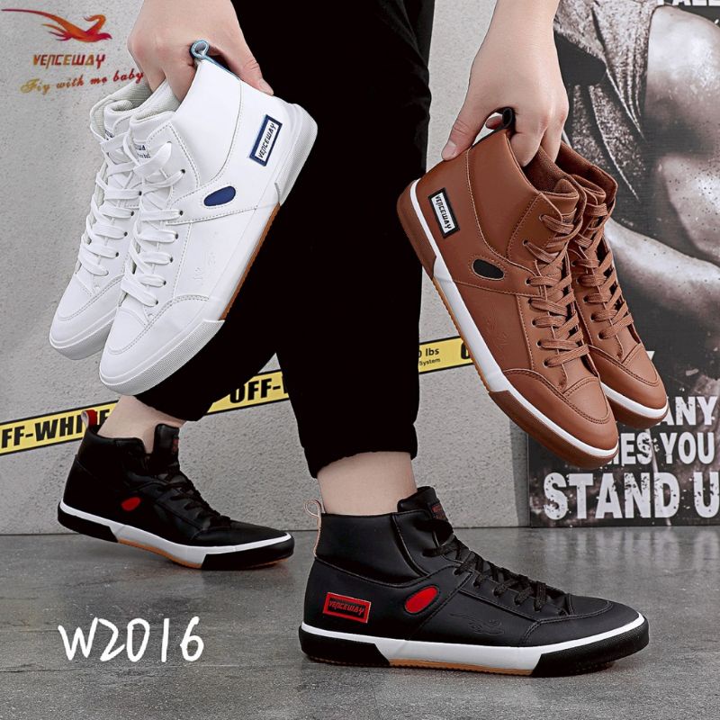COD Venceway Shoes For Men Shoes For Men Sneakers High Cut Leather Shoes For Mens#w2016 | Shopee ...