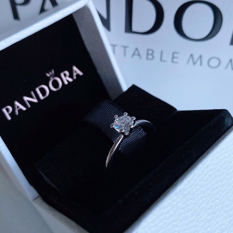 Pandora Adjustable 925 Silver Ring With Promise Box Promise Ring Cubic ...